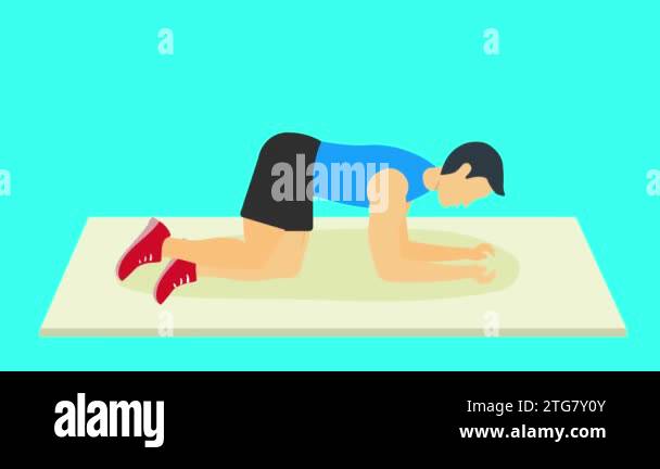 Leg stretching animation footage. Man stretching leg for daily muscle ...