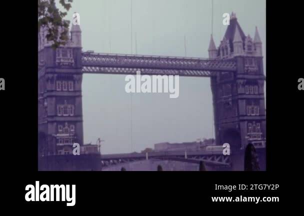 London, United Kingdom may 1973: Tower bridge london in 60s Stock Video ...