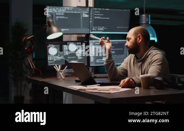 Web Engineer Thinking About Programming Solution Brainstorming New Ideas To Find Source Code