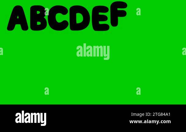 Animated funny children font with black letters. Vector illustration ...