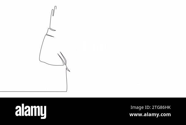 Self drawing line animation Man surrendering with both hands raised ...