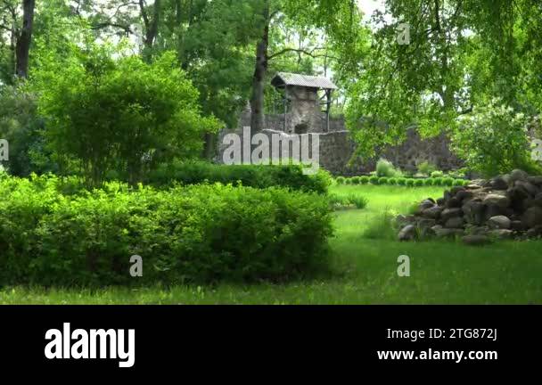 Historic stone wall. An example of medieval fortifications in the ...