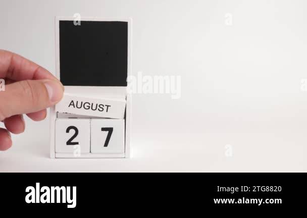 Calendar with the date August 27 and a place for designers ...