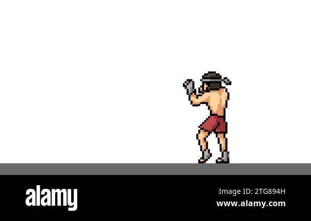 animation pixel art muay thai fighter Stock Video Footage - Alamy