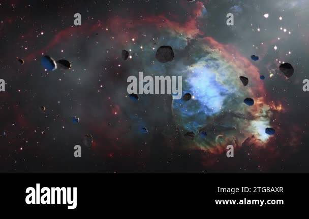 Galaxy Space flight exploration space rock scence through outer space ...