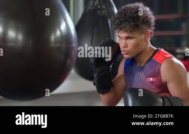 Boxer aggressive look boxing gloves Stock Videos & Footage - HD and 4K ...