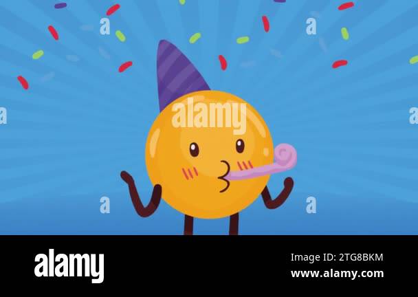 Celebration face emoji party hat Stock Videos & Footage - HD and 4K ...
