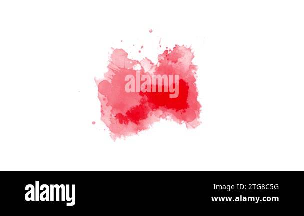 Red Ink brush stroke transition. Ink splash. Abstract ink brush blot ...
