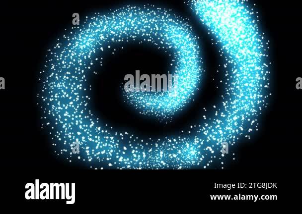 Swirling magic stroke filling the black screen. A shining bundle of ...