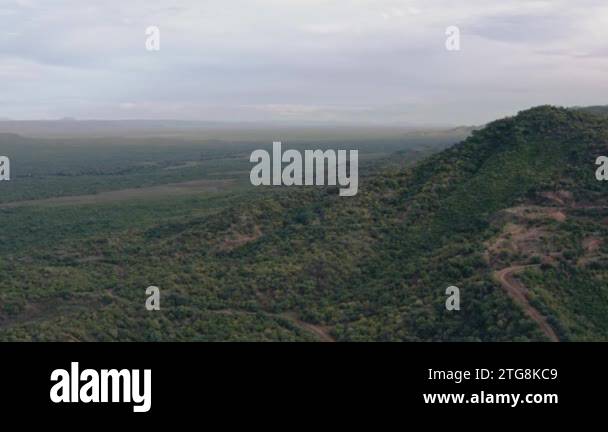 Aerial view of the Omo Valley in Ethiopia. Nier landscape with ridges ...
