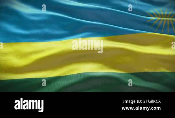 Rwanda national flag waving background, 4k backdrop animation Stock ...