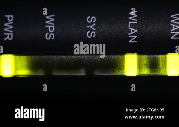 The flickering lights of the Internet equipment (Wi-Fi, Wireless router ...