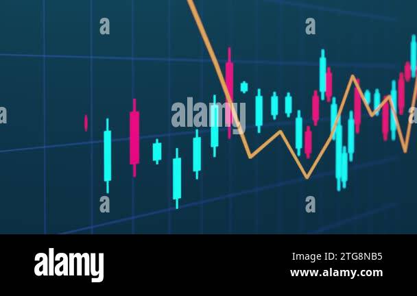 3D animation of stock market graphics. Cryptocurrency chart. High-tech ...