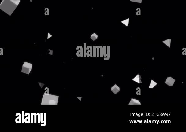 Geometry 3D shape particles fly looped transparent background 4K. Easy ...