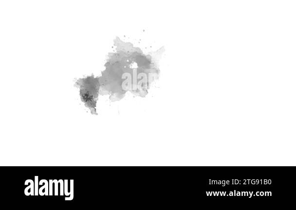 Ink drops effect animation. Ink brush stroke transition. Ink splash ...