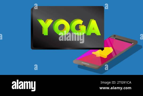 Yoga Text On Notification Bubble From Portable Information Device