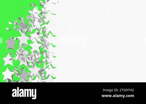 3d Transition Effect, white background splits into pieces falling down ...