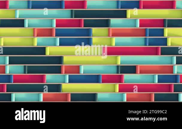 Colorful cylinders roll along lanes 3d looping animation. Conceptual ...