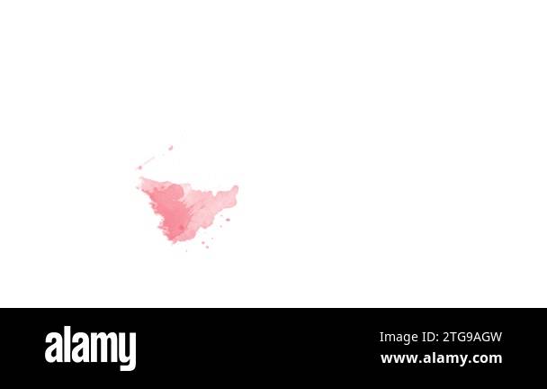Red Ink brush stroke transition. Ink splash. Abstract ink brush blot ...