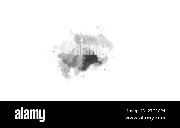 Ink drops effect animation. Ink brush stroke transition. Ink splash ...