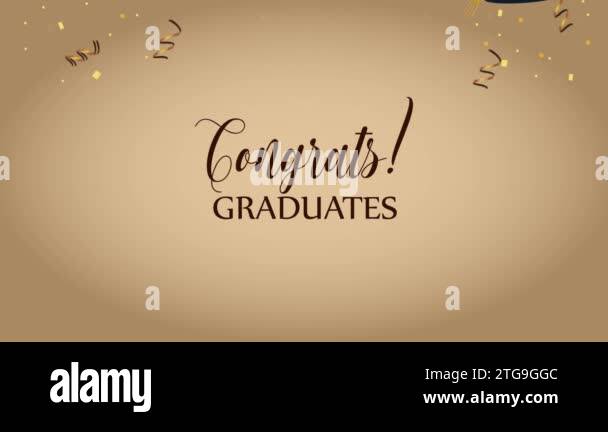 congrats graduates celebration invitation animation Stock Video Footage ...