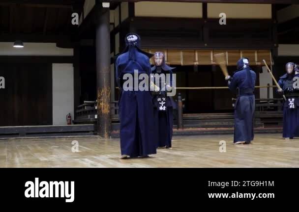 Preparing for a Kendo practice in Dojo, Tokyo, Japan. Practicing ...