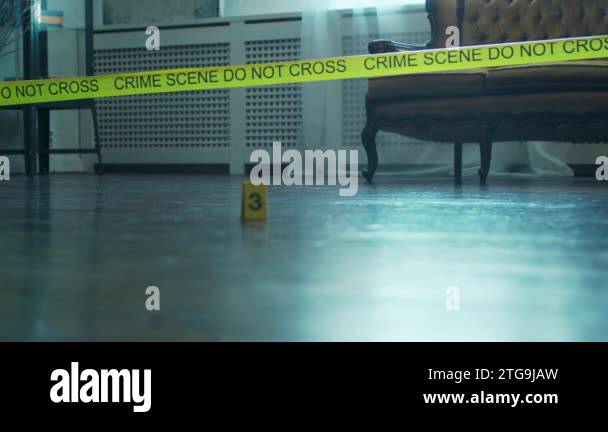 Closeup of a Crime Scene in a Deceased Persons Home. Dead man, Police ...