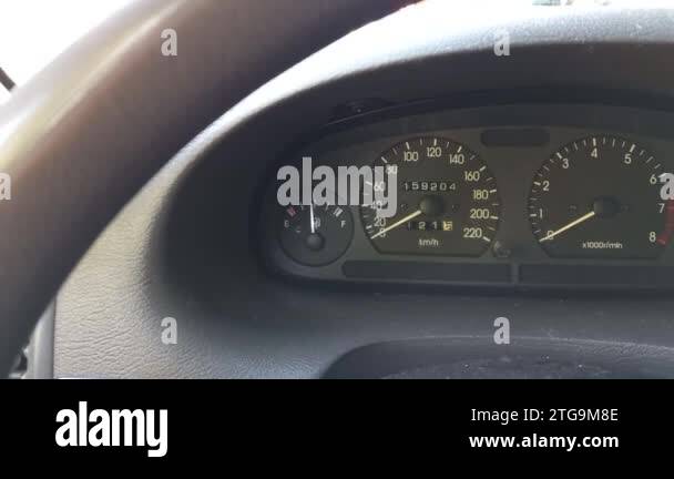 analog devices for cars. dashboard. speedometer and tachometer. old car ...