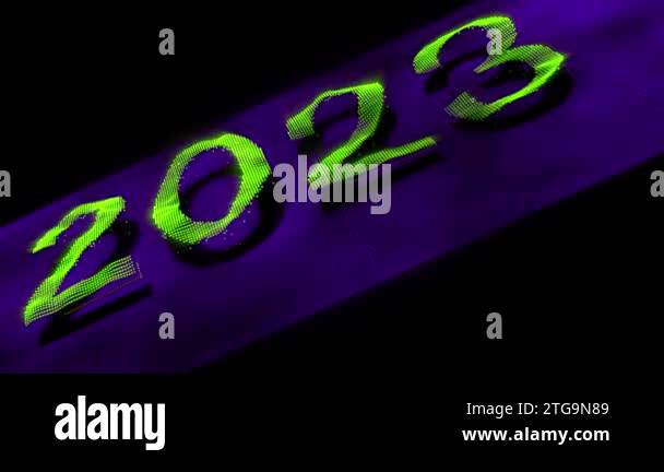Year 2023 digital effect background in 3d space background animation ...