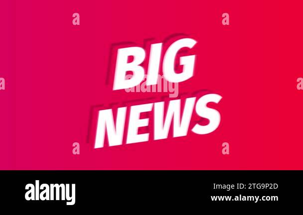 Big news text title animation. On a red background. Motion graphics ...