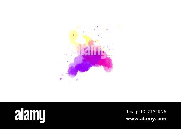 fluid ink splash transition on a white background. watercolor paint ...