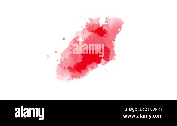 Red Ink brush stroke transition. Ink splash. Abstract ink brush blot ...