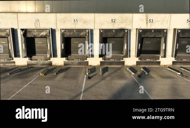 Truck dock platform. Cargo loading paltform for trucks. Logistics ...