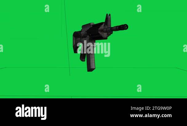 3d render of rifle gun in mesh and wireframe for 3d object for computer ...