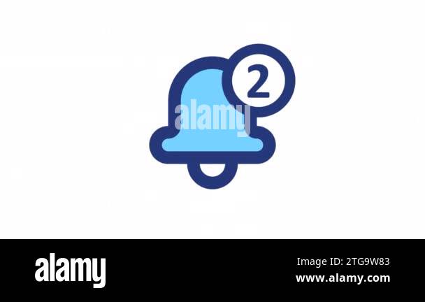 Animated two messages color ui icon. Unread mail. Chat sound. Reminder. Seamless loop HD video ...