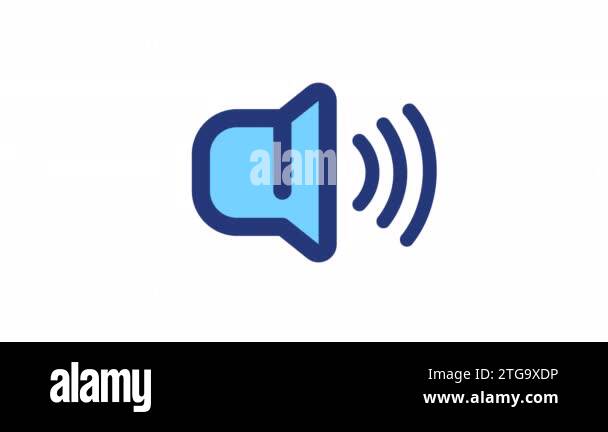 Animated high volume color ui icon. Sound loudness level. Audio control ...