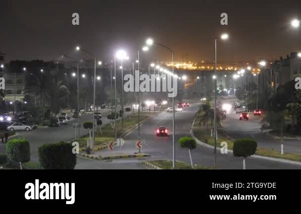 Giza, Egypt, April 7 2018: Time lapse of moving vehicles and cars at ...