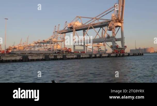 Rotterdam, The Netherlands - Circa 2019: Sailing by the industrial ...