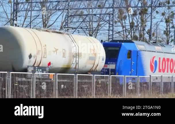 Gdansk Poland May 2022 Rail transport of oil tanks. GATX Lotos Freight ...