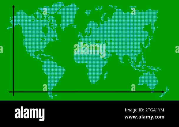 Animated blue chart of financial decline with a trend line chart ...