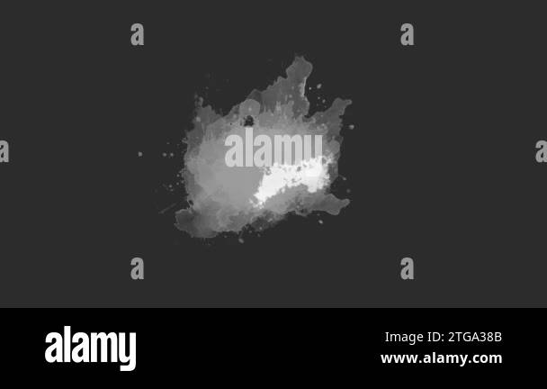 Ink splatters compositing animation. Ink brush stroke transition. Ink ...
