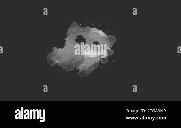 Ink splatters compositing animation. Ink brush stroke transition. Ink ...