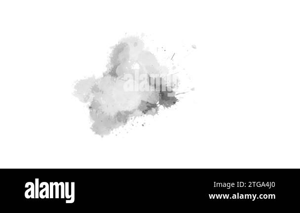 Ink drops effect animation. Ink brush stroke transition. Ink splash ...