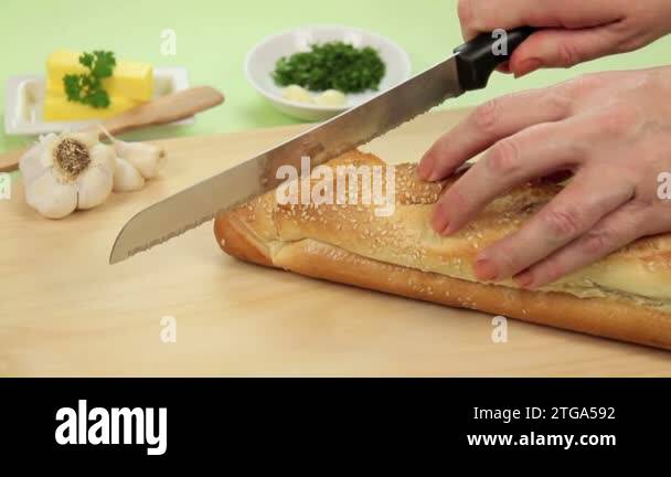 French stick slice Stock Videos & Footage - HD and 4K Video Clips - Alamy