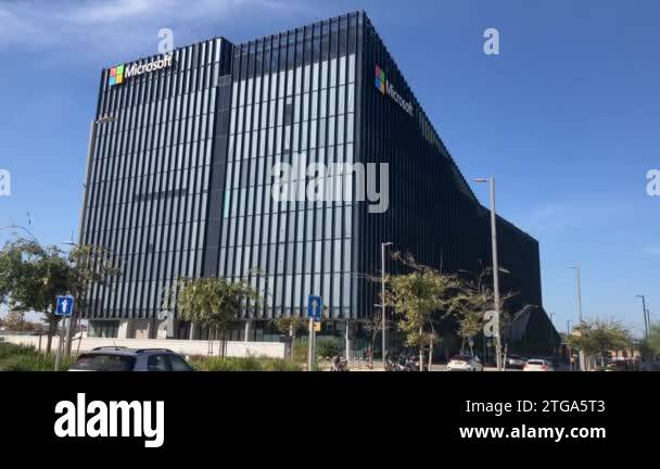 Israel Herzliya November 2022. Microsoft building. Modern hub made of ...