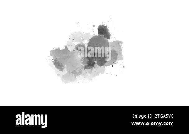 fluid ink splash transition on a white background. watercolor paint ...