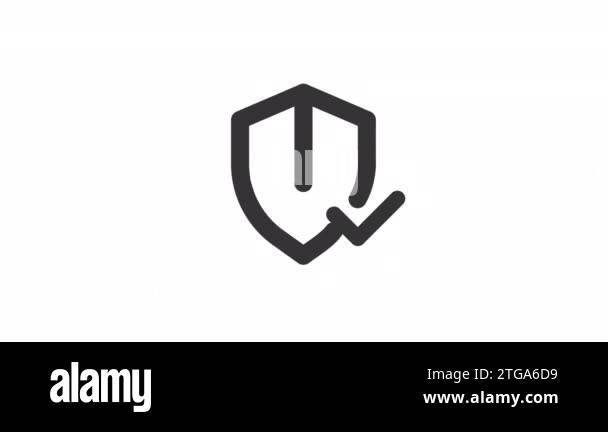 Animated protection line ui icon. No viruses detected. Seamless loop HD ...