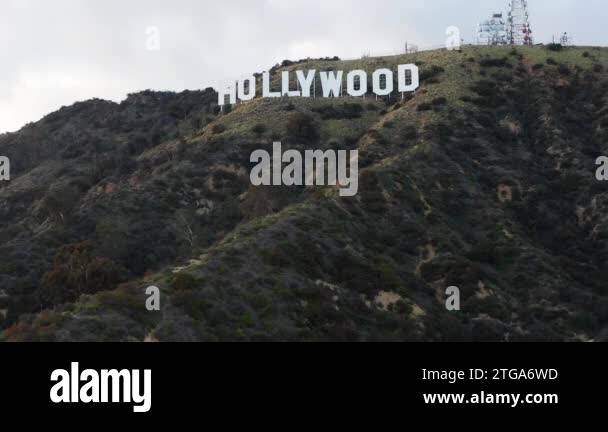 The famous Hollywood Sign atop Mount Lee in Los Angeles, California ...