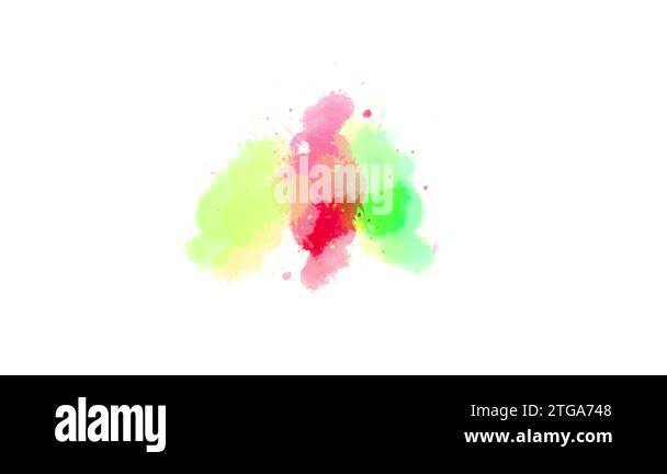 fluid ink splash transition on a white background. watercolor paint ...