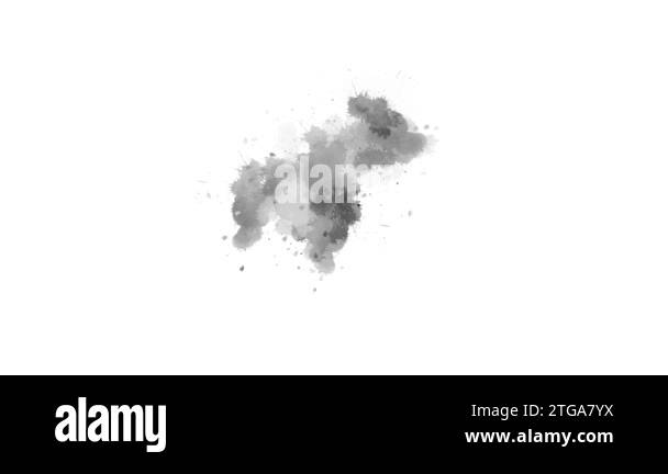 Ink drops effect animation. Ink brush stroke transition. Ink splash ...